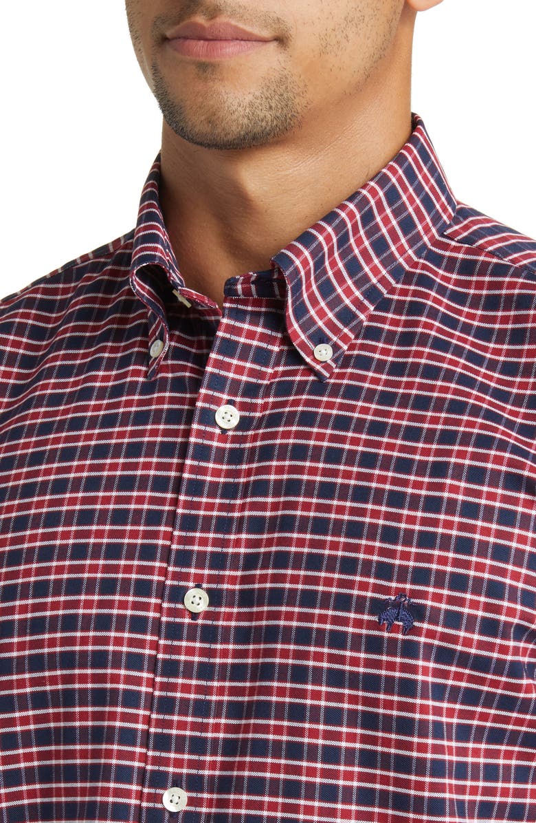 Brooks Brothers Regular Fit Noniron Tattersall Stretch Cotton Button ...