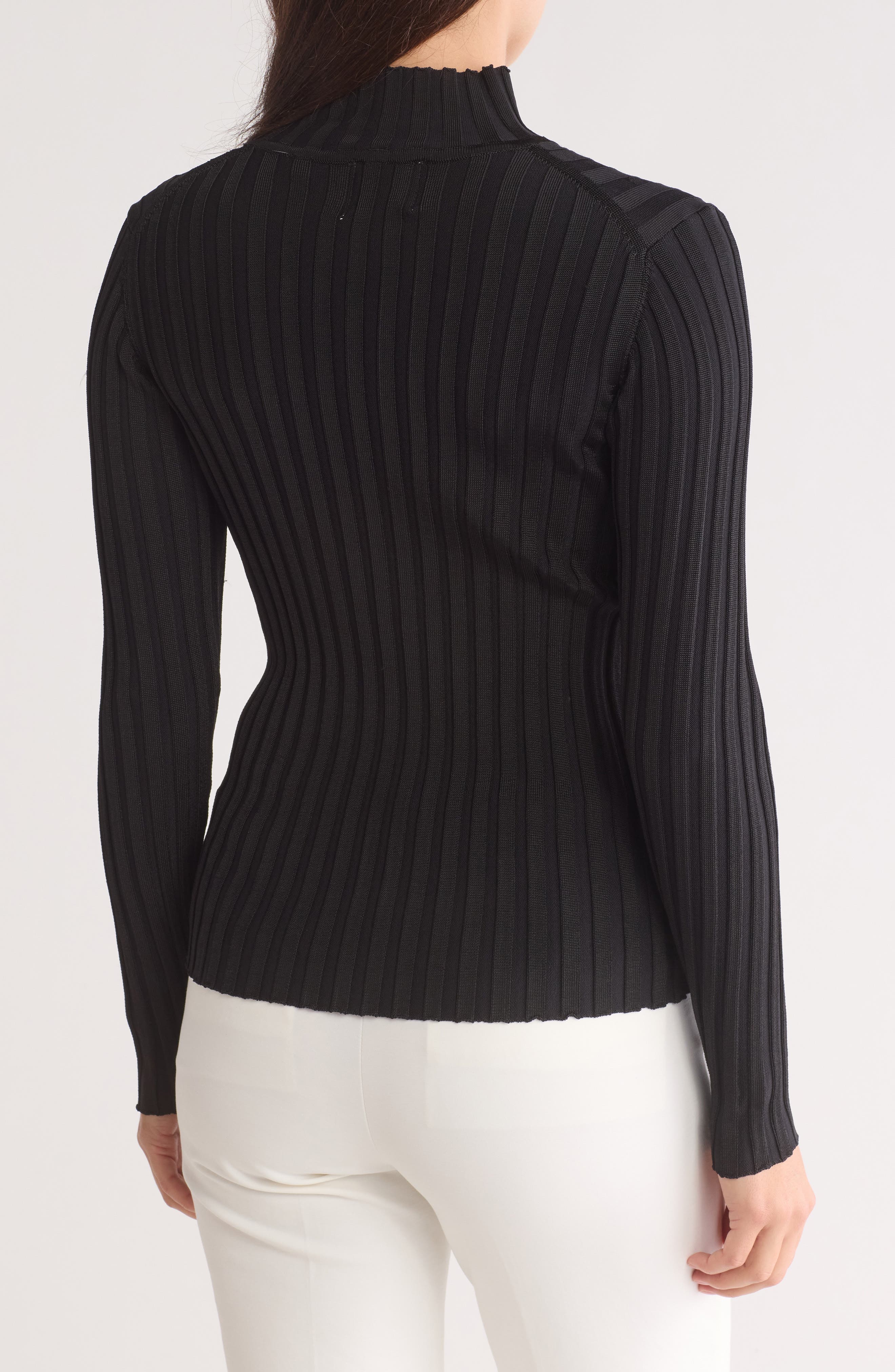 ELIE ELIE TAHARI Long Sleeve Mock Rib Top | Nordstromrack
