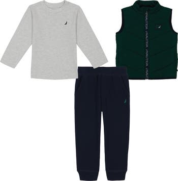 Nautica Kids' T-Shirt, Zip Vest & Joggers Set | Nordstromrack