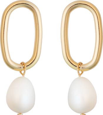Panacea Cultured Pearl Oval Drop Earrings | Nordstromrack