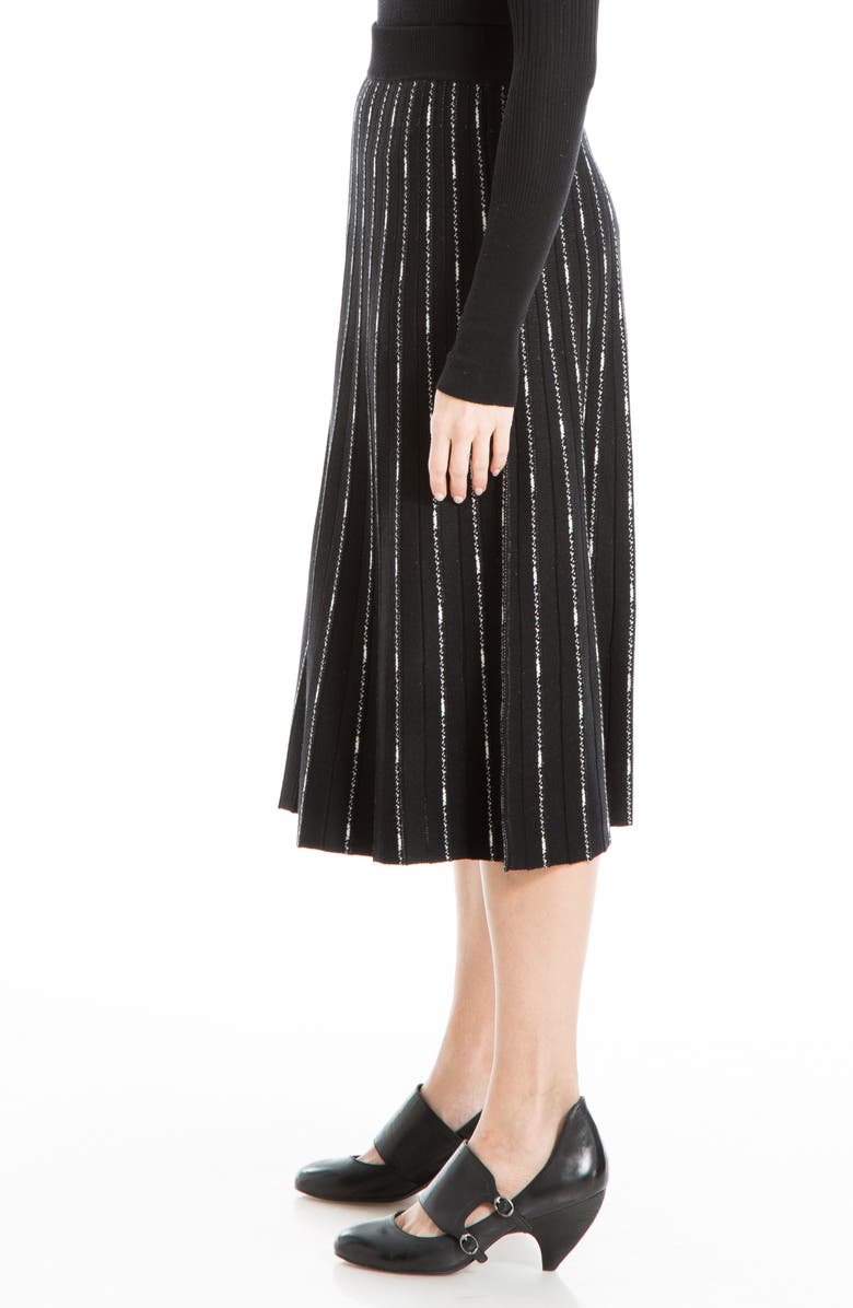 MAX STUDIO Stripe Pleated Midi Sweater Skirt | Nordstromrack