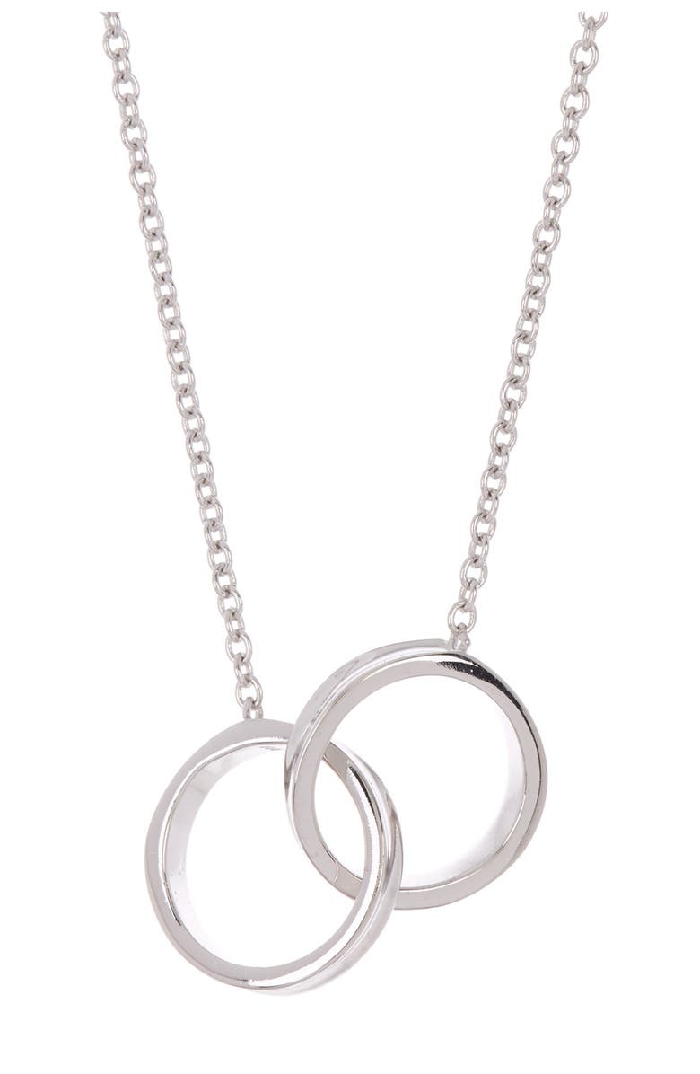 Adornia White Rhodium Plated Interlocking Ring Necklace | Nordstromrack