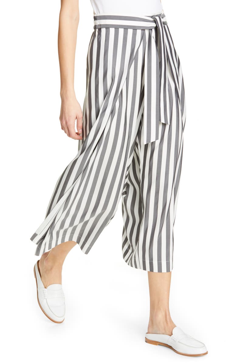 Lafayette 148 New York Skyline Wide Leg Crop Silk Pants | Nordstrom