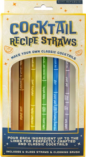 GIFT REPUBLIC Cocktail Recipe Straws | Nordstromrack
