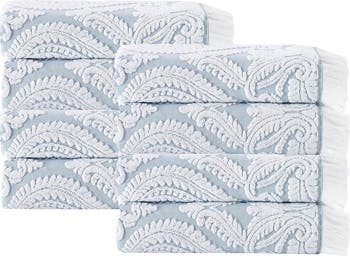 ENCHANTE HOME Laina Turkish Cotton Turquoise Hand Towels - Set of 8 ...