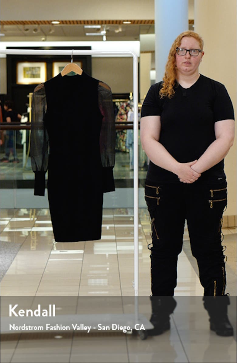 French Connection Krista Organza Contrast Long Sleeve Sweater Dress ...