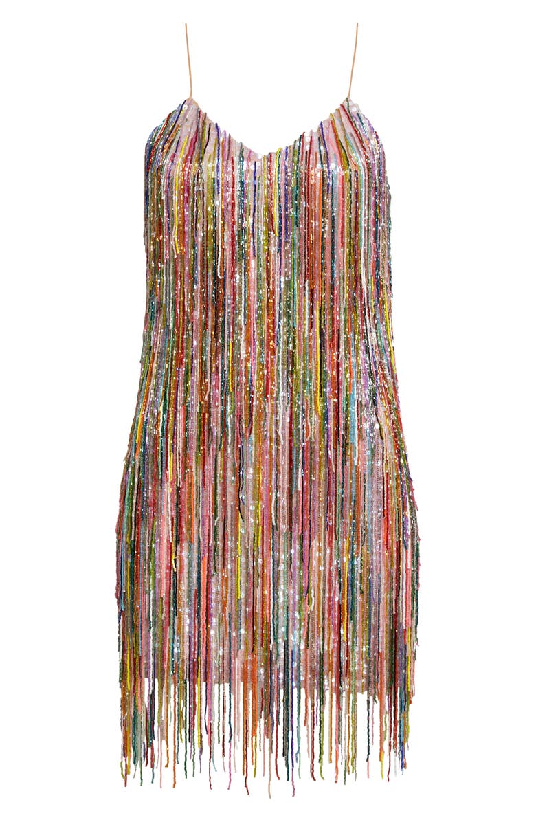 Ashish Sequin Beaded Fringe Slip Dress | Nordstrom