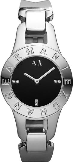 AX Armani Exchange Logo Bezel Watch, 30mm | Nordstrom