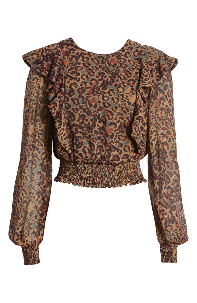 AllSaints Elodie Ruffle Smocked Top | Nordstromrack