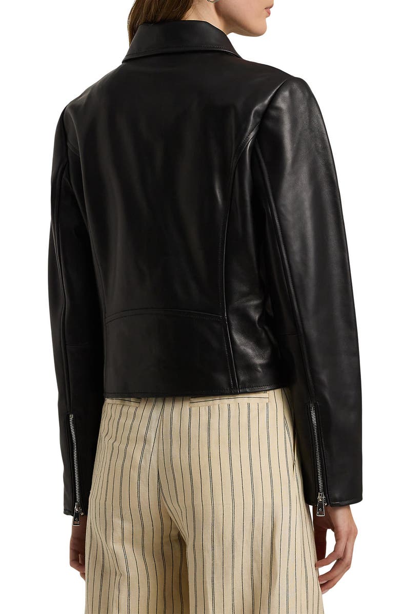Lauren Ralph Lauren Asymmetric Leather Moto Jacket | Nordstromrack