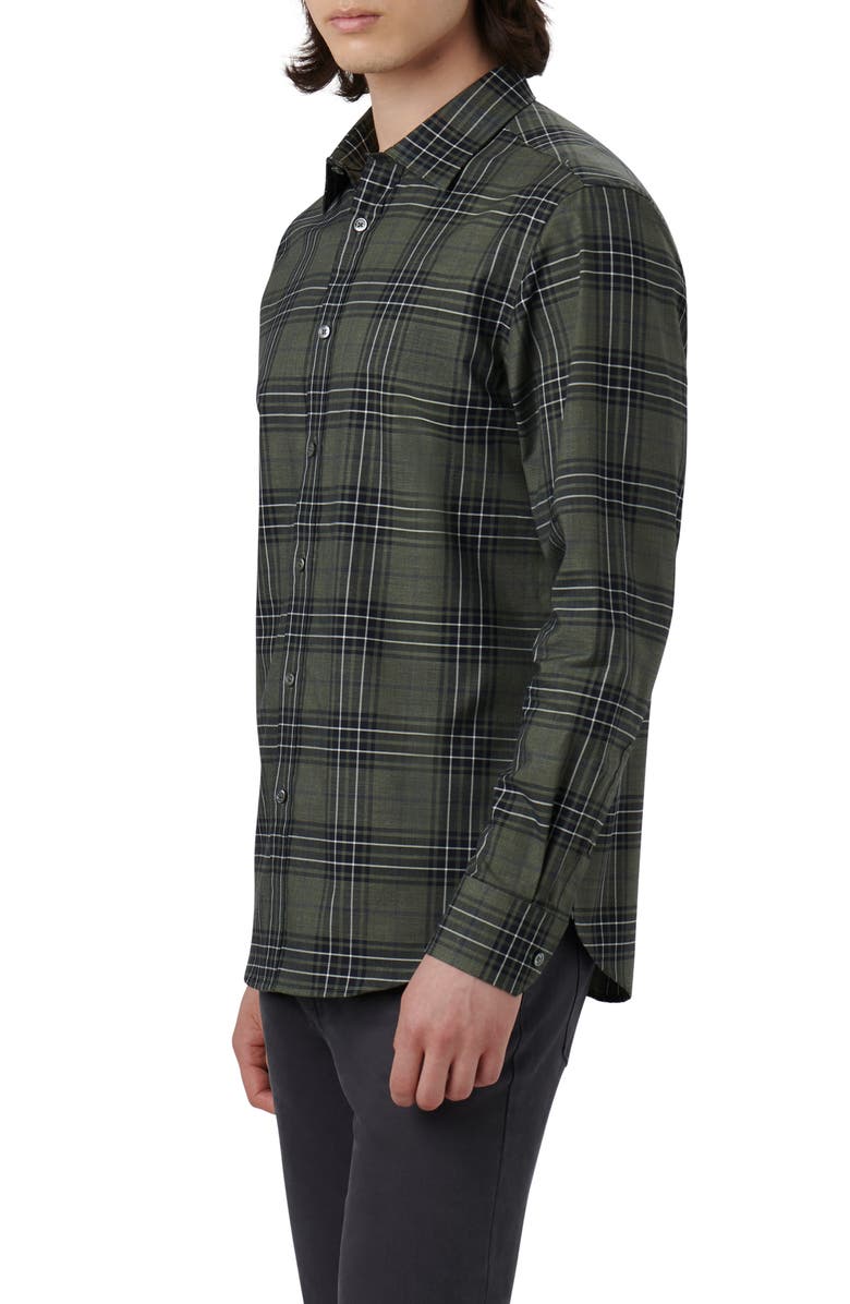 Bugatchi Julian Shaped Fit Plaid Stretch Cotton Button-Up Shirt ...