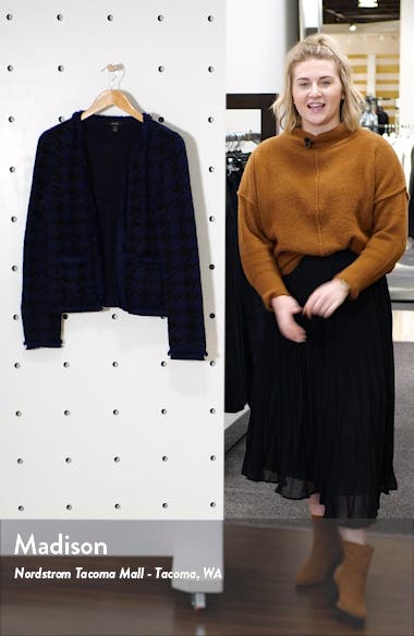Halogen® Marl Houndstooth Knit Jacket | Nordstromrack