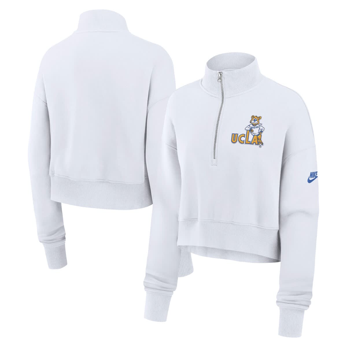 Nike Women's Nike White UCLA Bruins Legacy Elevated Logo Cropped Half ...