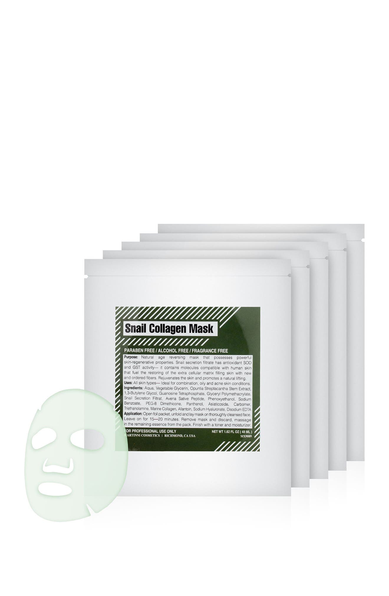 MARTINNI MASKS Snail Collagen Mask - Pack of 5 | Nordstromrack