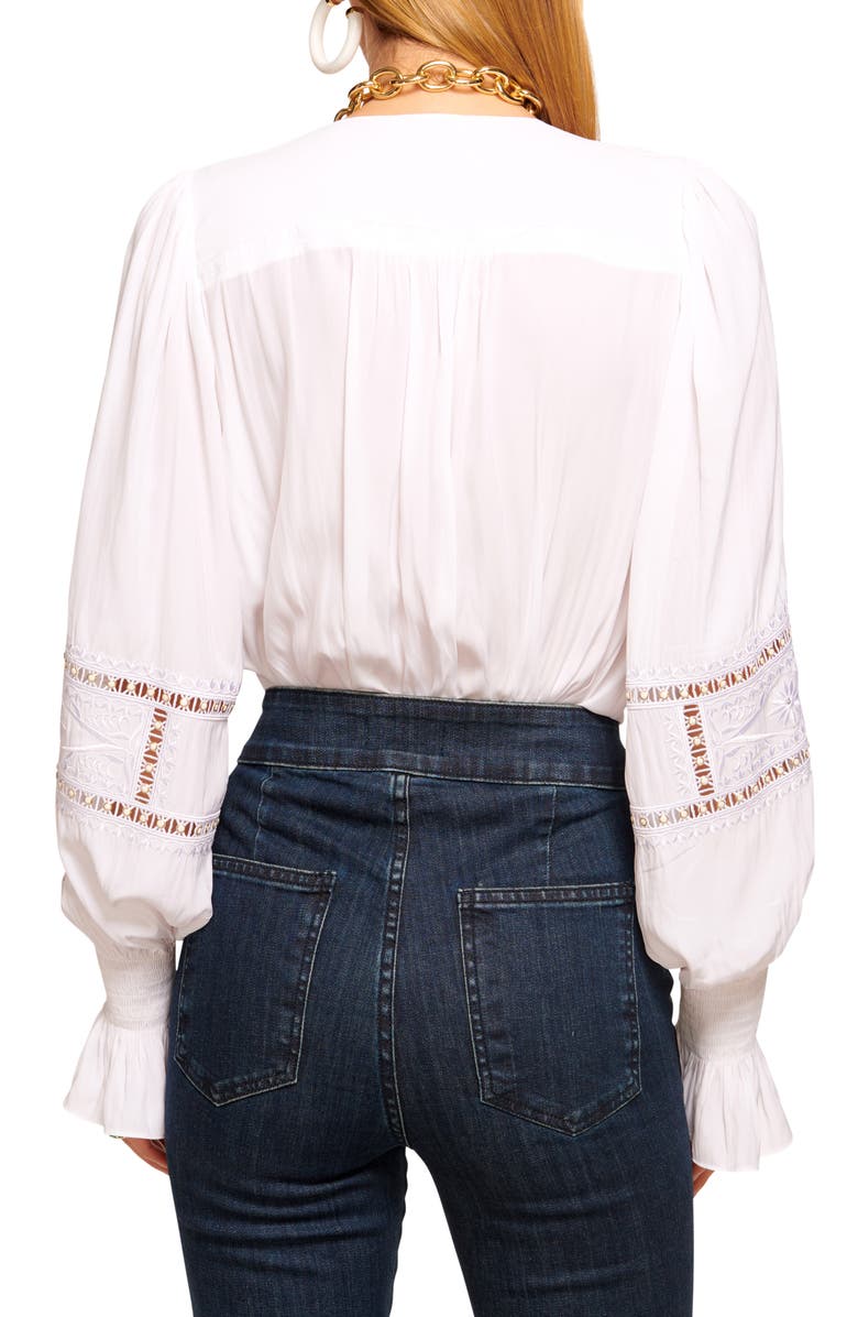 Ramy Brook Noa Open Stitch Ruffle Cuff Blouse | Nordstromrack