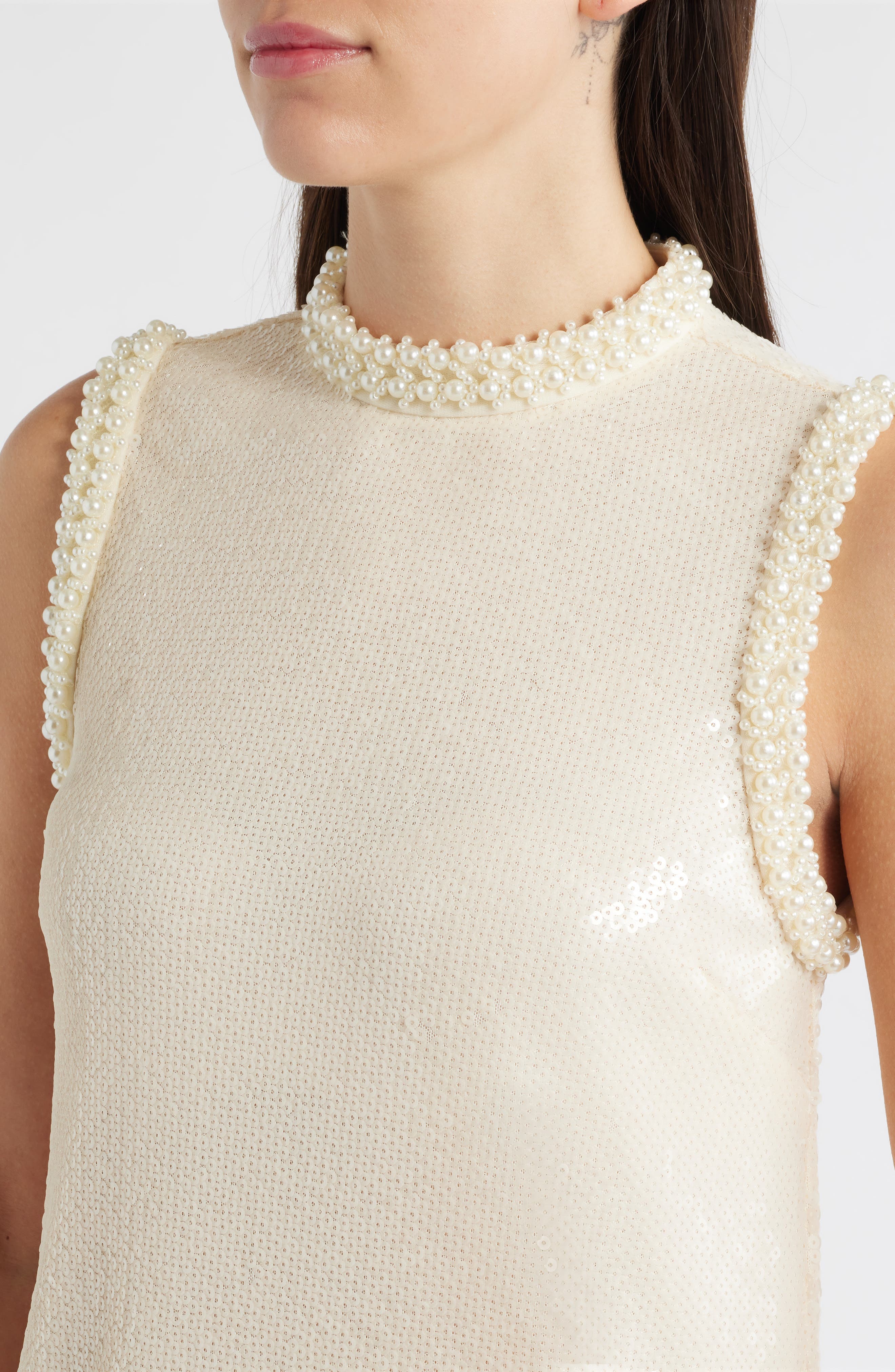 French Connection Sadie Sequin & Beaded Sweater Minidress | Nordstromrack