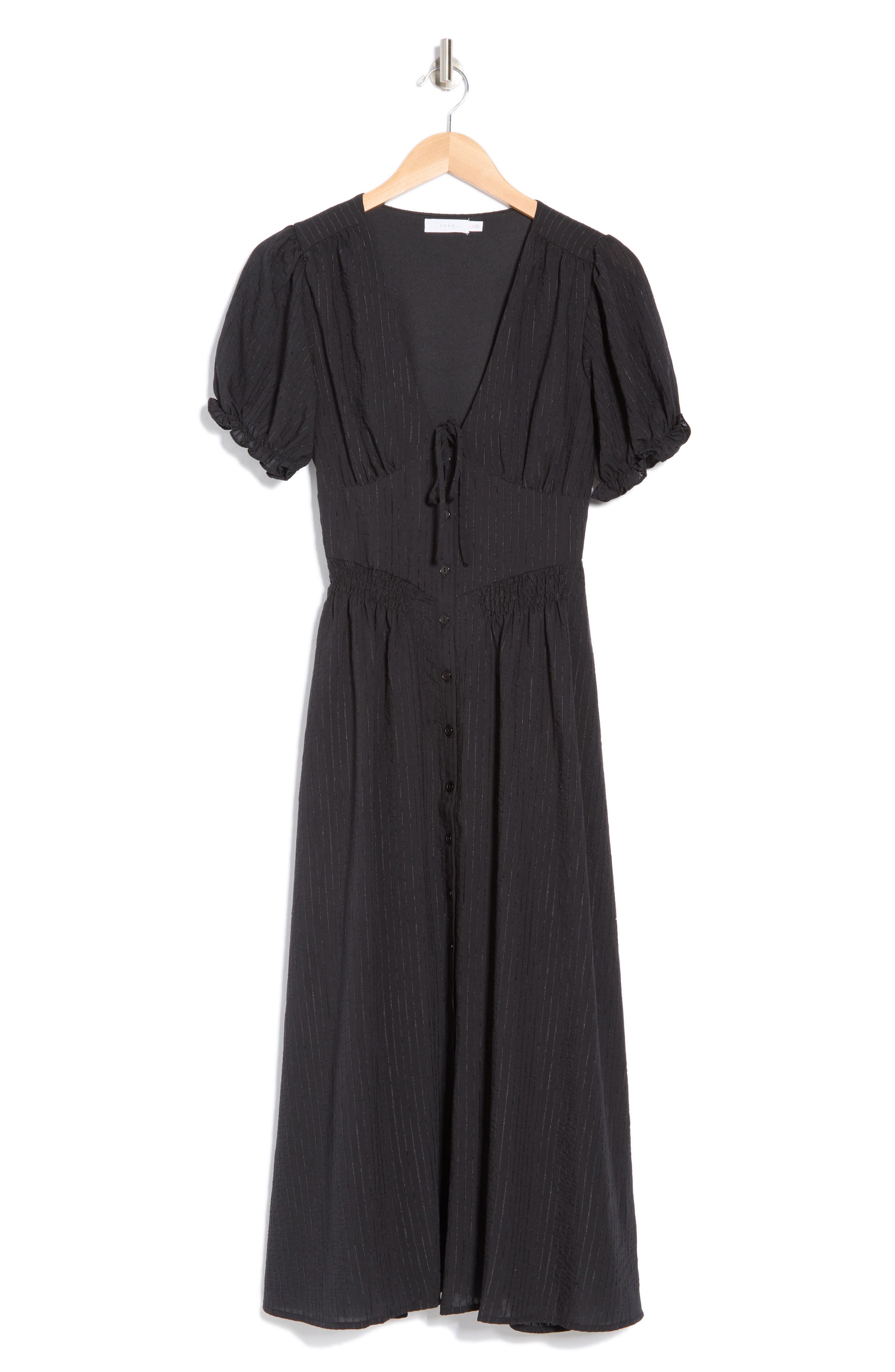 Lush Puff Sleeve Cinched Waist Midi Dress | Nordstromrack