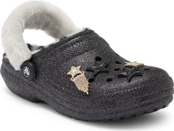 CROCS Classic Disco Glitter Faux Fur Lined Clog (Women) | Nordstromrack