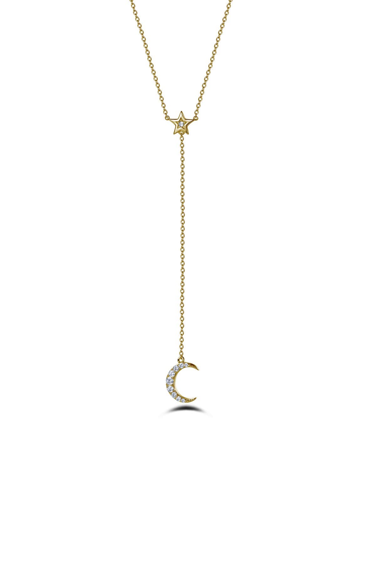 Lafonn Gold Plated Sterling Silver Simulated Diamond Star & Moon Y ...