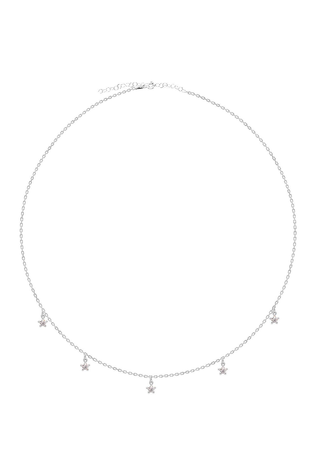 GABI RIELLE Sterling Silver CZ Dainty Star Charms Necklace | Nordstromrack