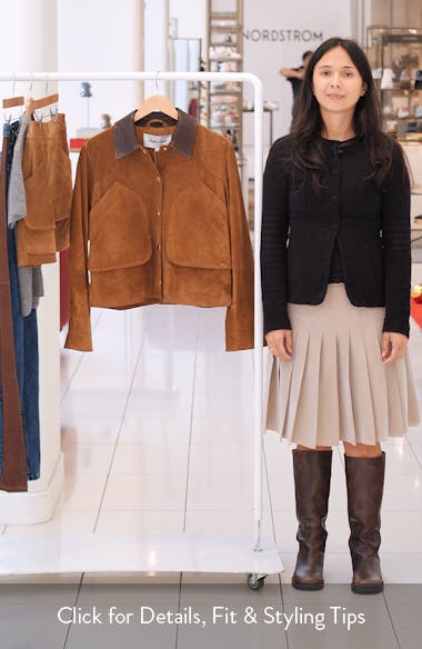 Veronica Beard Walters Crop Suede Barn Jacket | Nordstrom