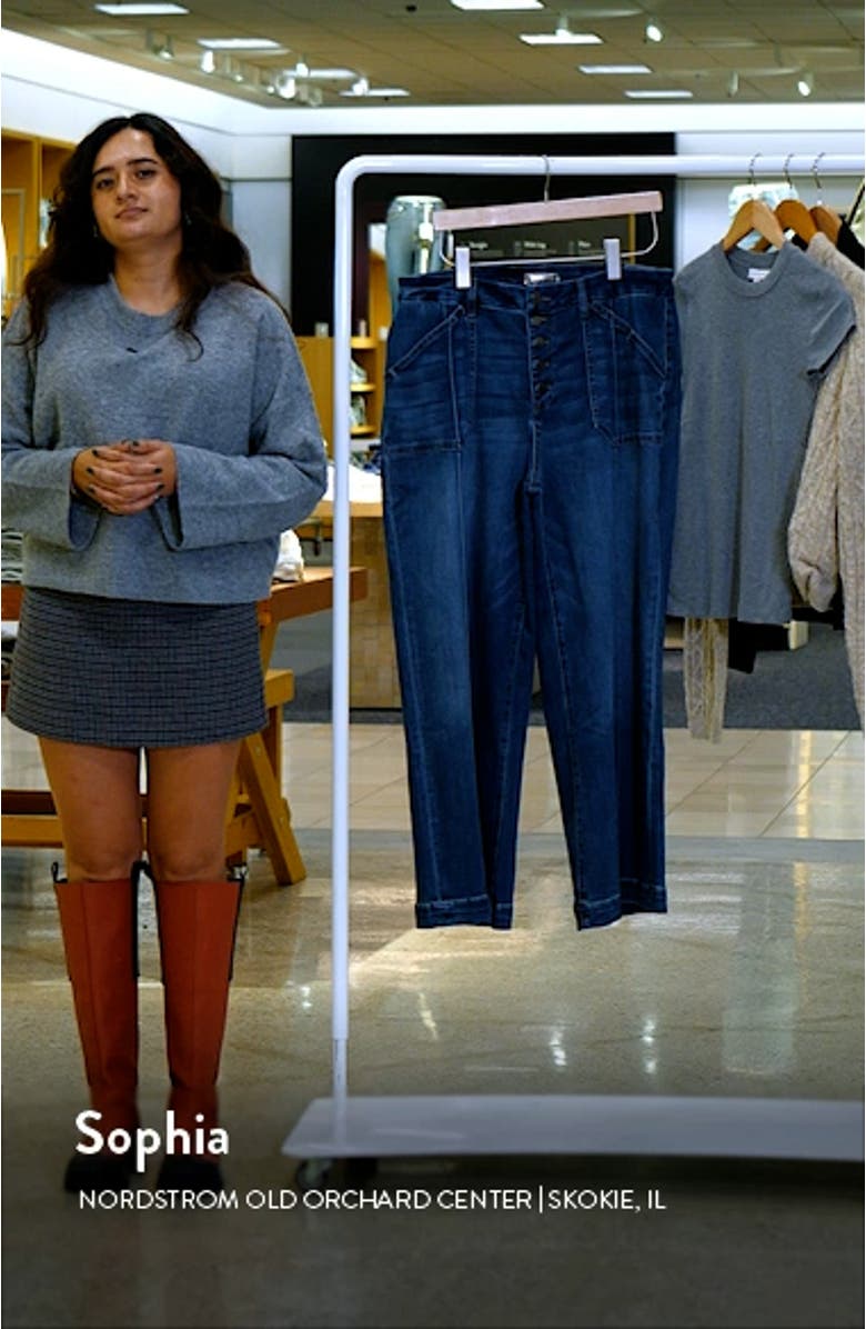 KUT from the Kloth Meg Exposed Button High Waist Ankle Wide Leg Jeans | Nordstromrack