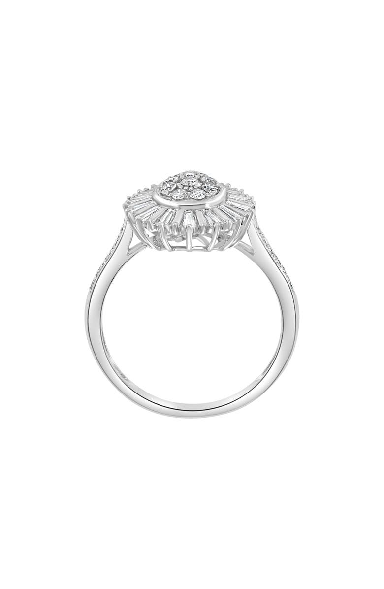 EFFY 14K White Gold Pavé Diamond Baguette Halo Ring - 0.54ct. - Size 7 ...