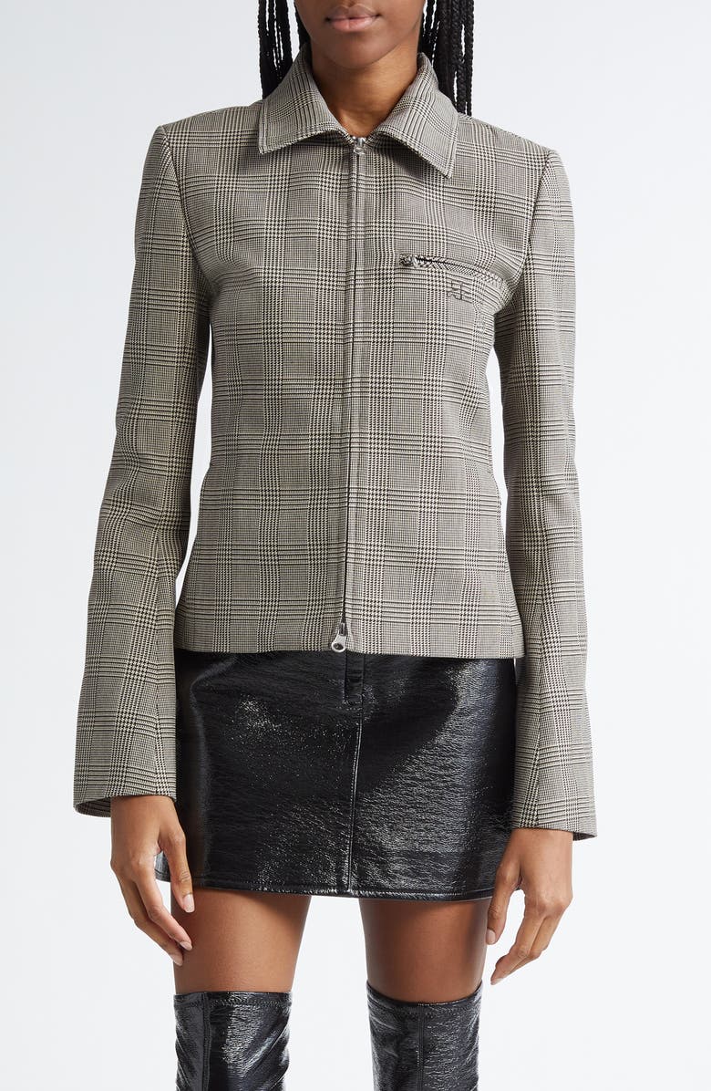 Courrèges Glen Plaid Wool Blend Jacket | Nordstromrack