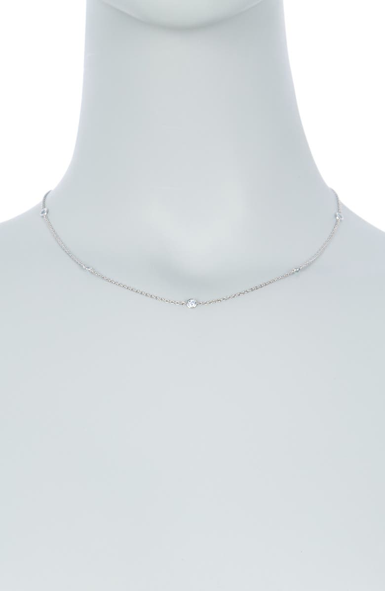 Judith Ripka Sterling Silver Bezel Set 5-Stone Station Necklace ...