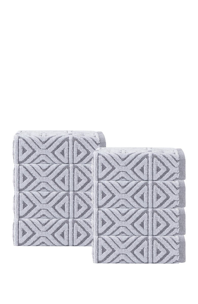 ENCHANTE HOME Glamour Turkish Cotton Wash Towel - Anthracite - Set of 8 ...