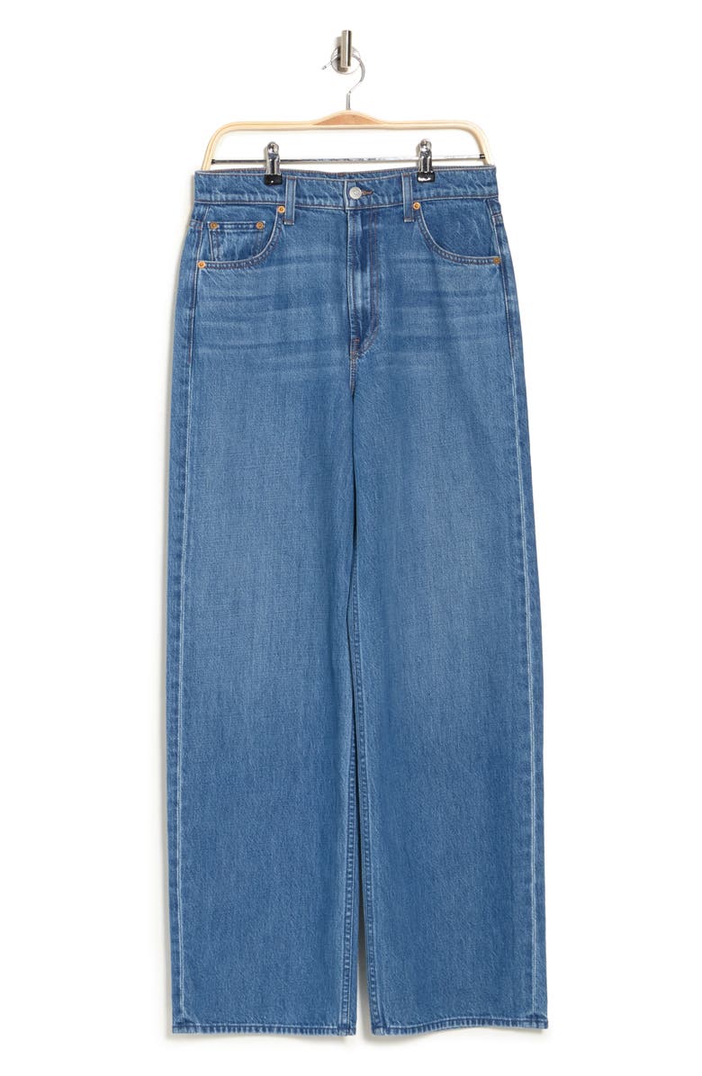 MOTHER SNACKS! The Fun Dip Distressed High Waist Puddle Wide Leg Jeans ...