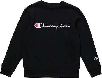 Champion Embroidered Signature Logo Fleece Crew Neck Sweater ...