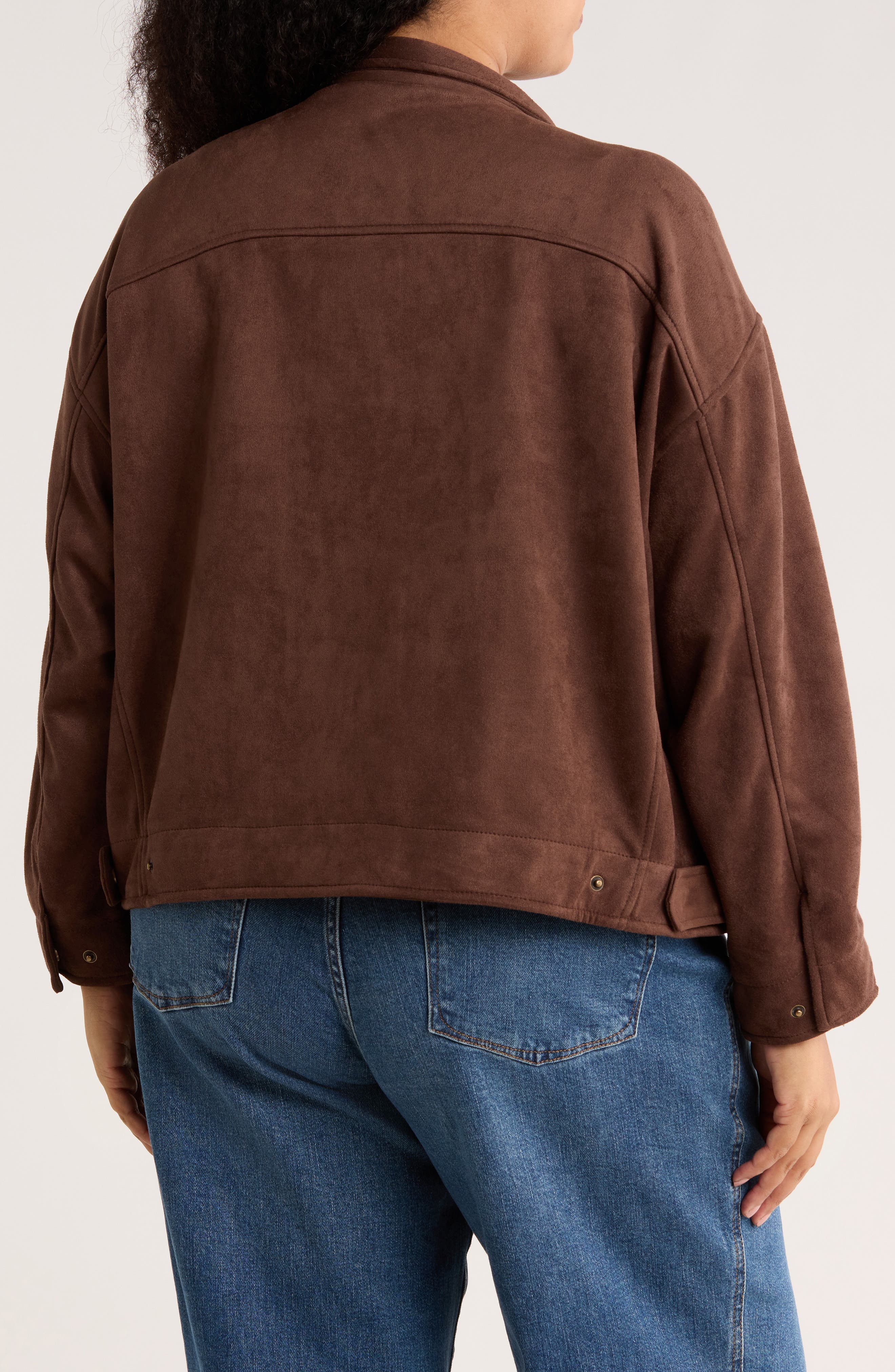 MAX STUDIO Faux Suede Zip Jacket | Nordstromrack