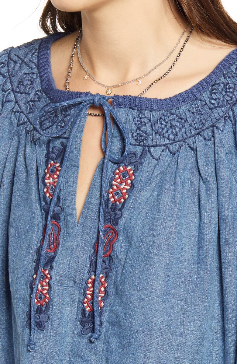 Free People Sun Valley Embroidered Blouse | Nordstromrack