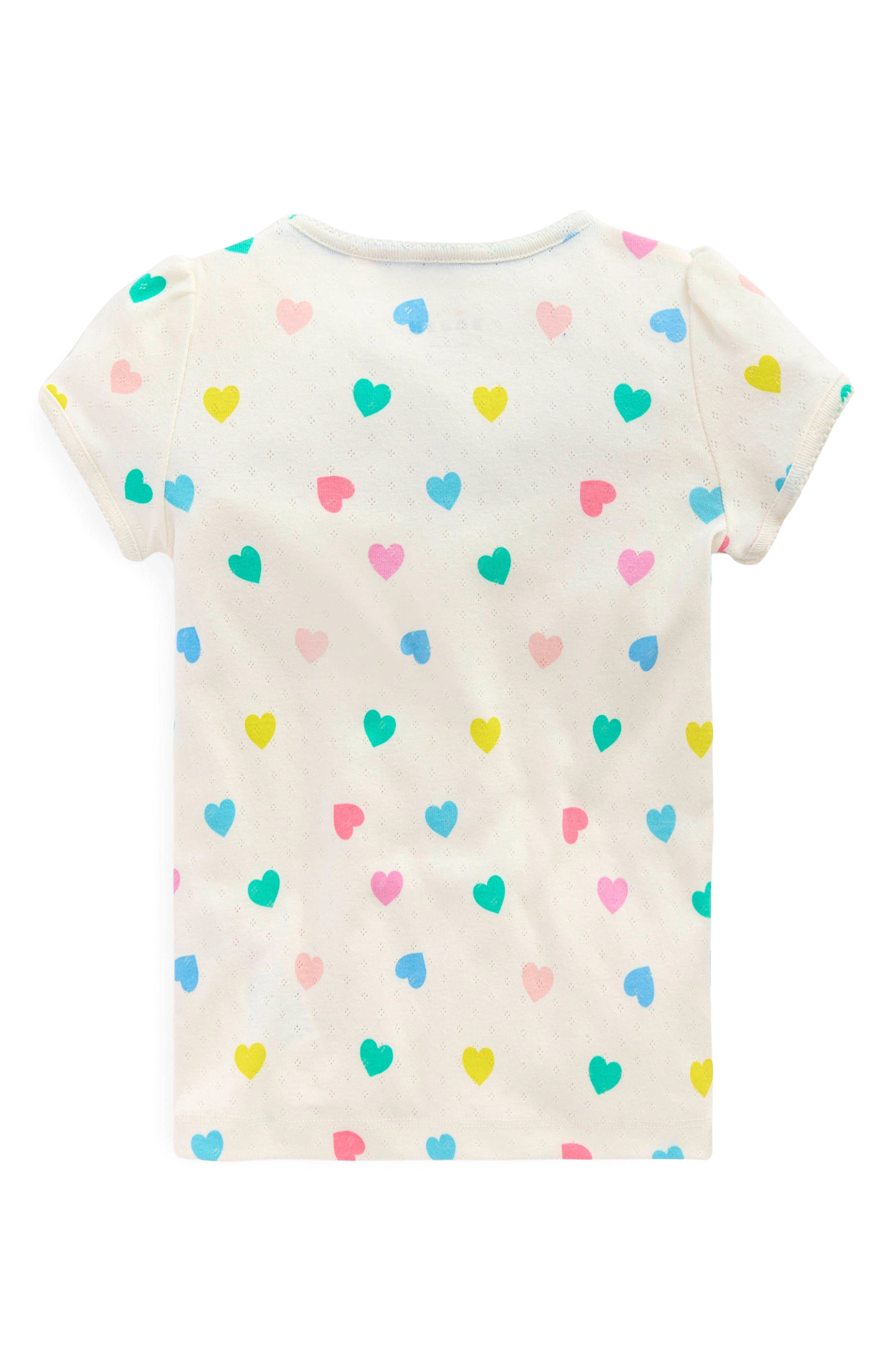 Mini Boden Kids' Heart Print Pointelle Cotton T-Shirt | Nordstromrack