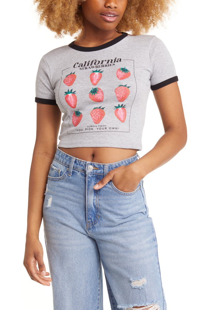 Vinyl Icons Strawberry Ringer Baby Tee | Nordstromrack