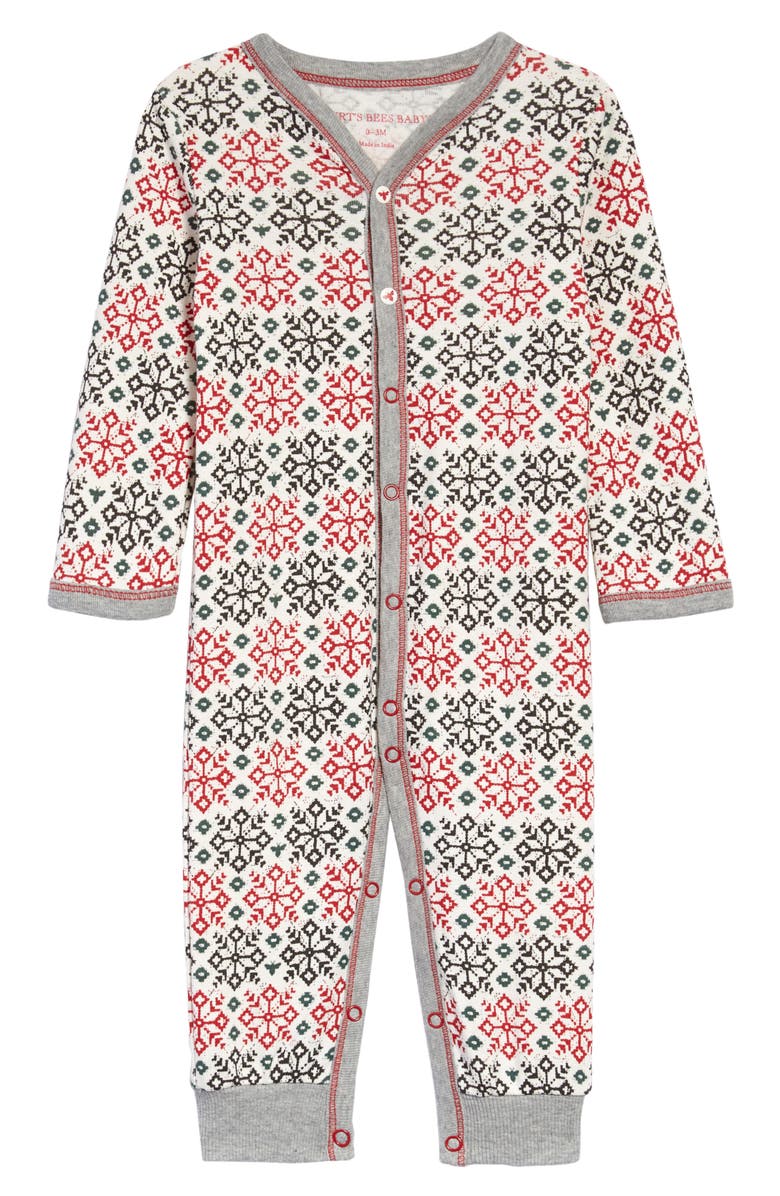 Burt's Bees Baby Burt's Bees Snowflake Organic Cotton Fair Isle Romper ...