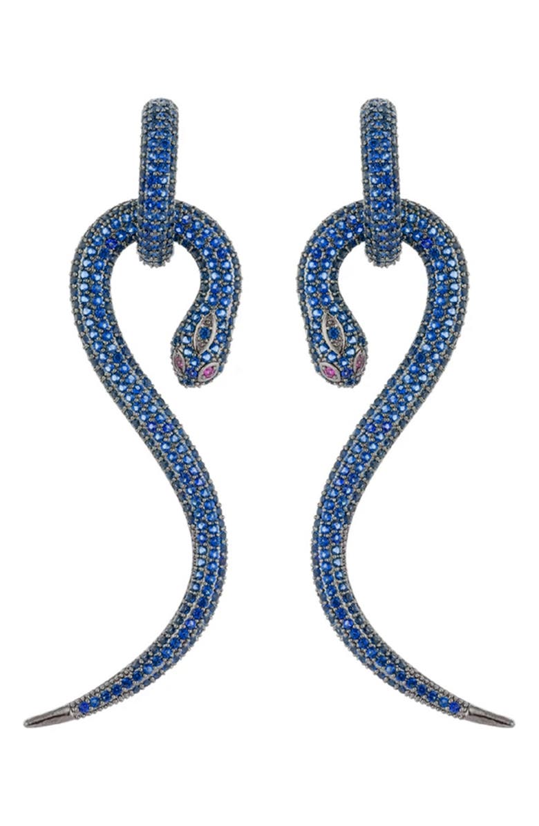 EYE CANDY LOS ANGELES Blue Snake CZ Crystal Drop Earrings | Nordstromrack