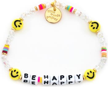 Little Words Project Be Happy Beaded Stretch Bracelet | Nordstrom