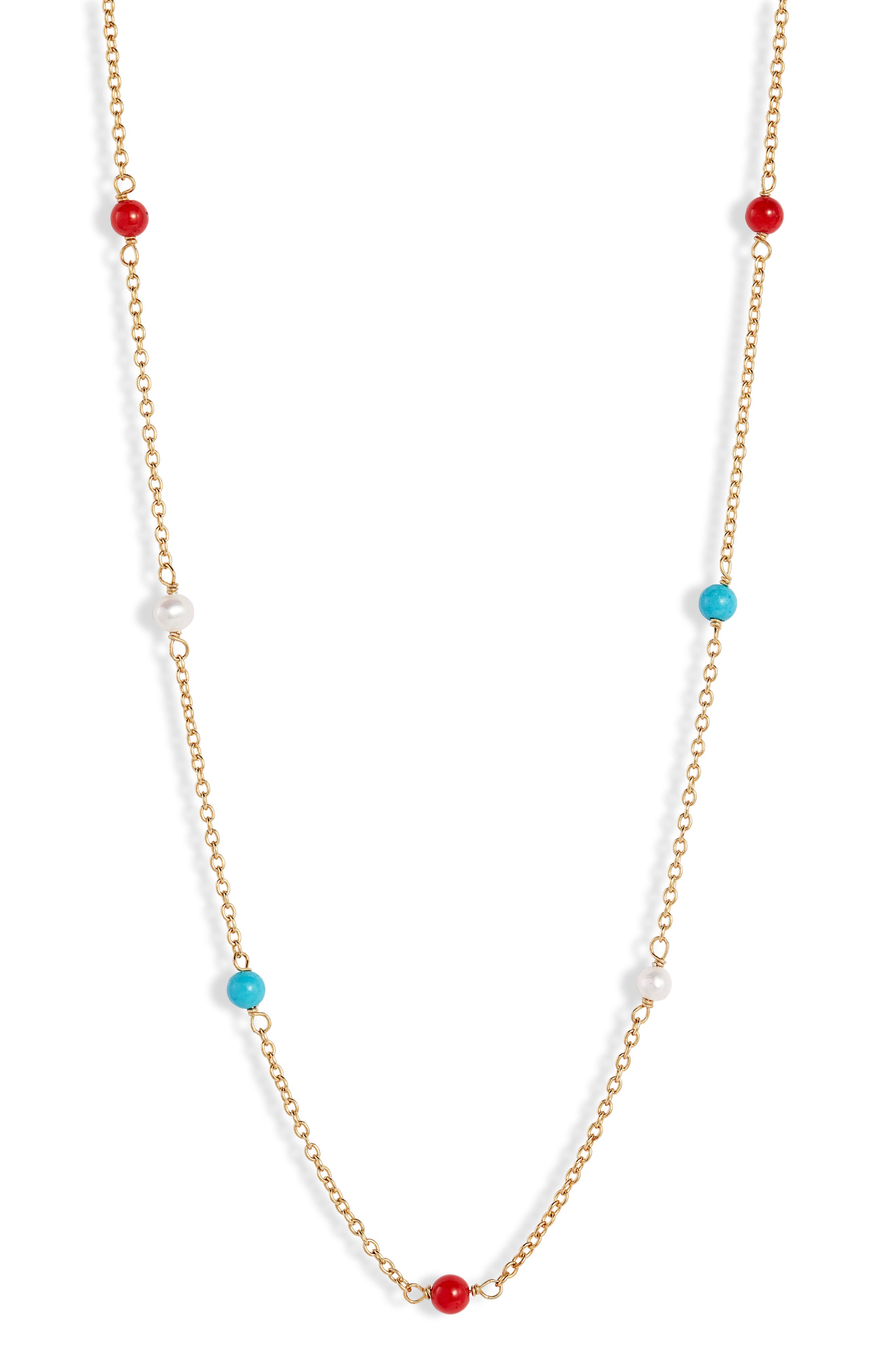 Argento Vivo Sterling Silver Beaded Station Long Necklace | Nordstromrack