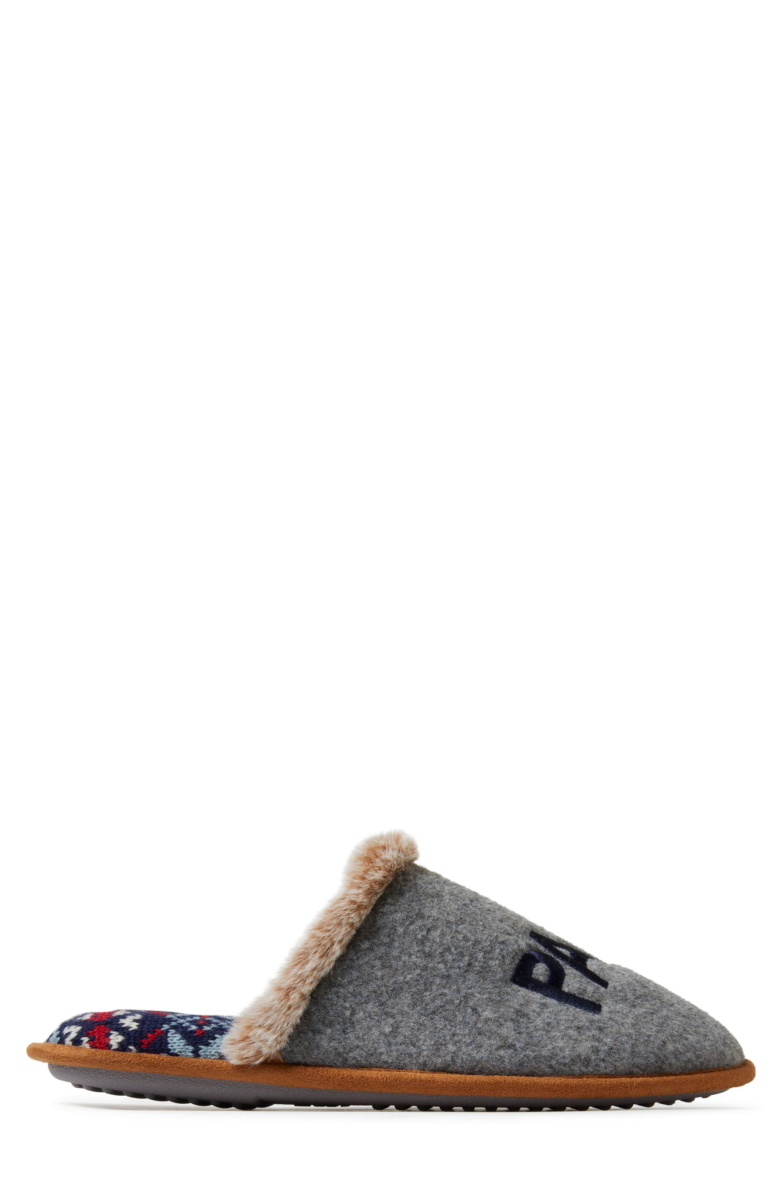 DEARFOAMS Solid Papa Bear Faux Fur Trim Scuff Slipper (Men) | Nordstromrack