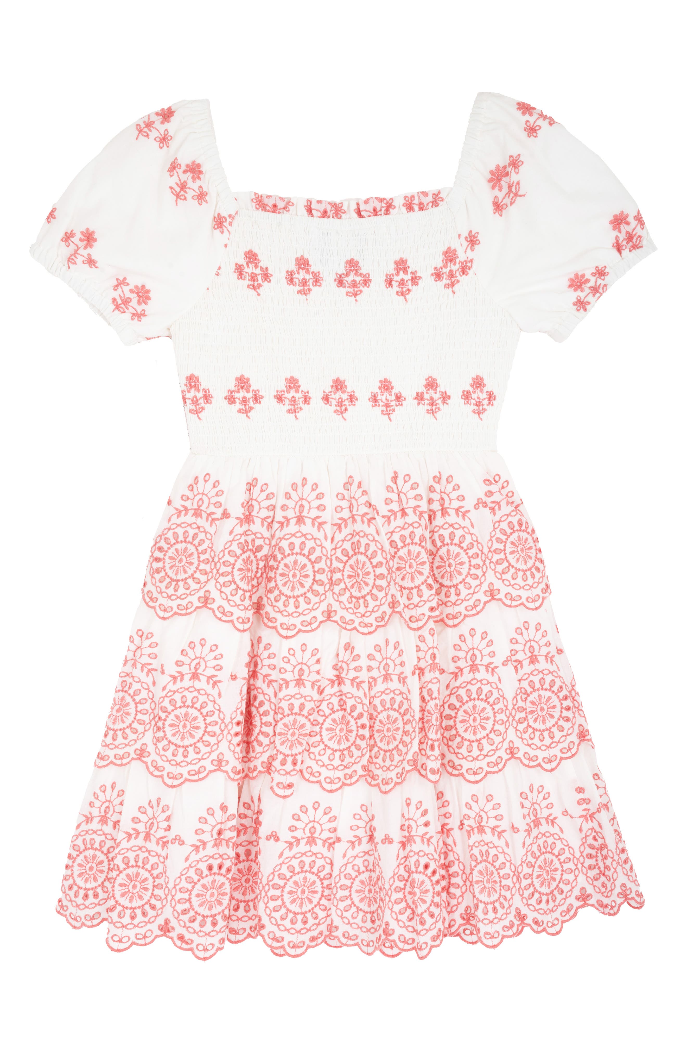 Rare Editions Kids' Cotton Eyelet Smocked Dress | Nordstromrack