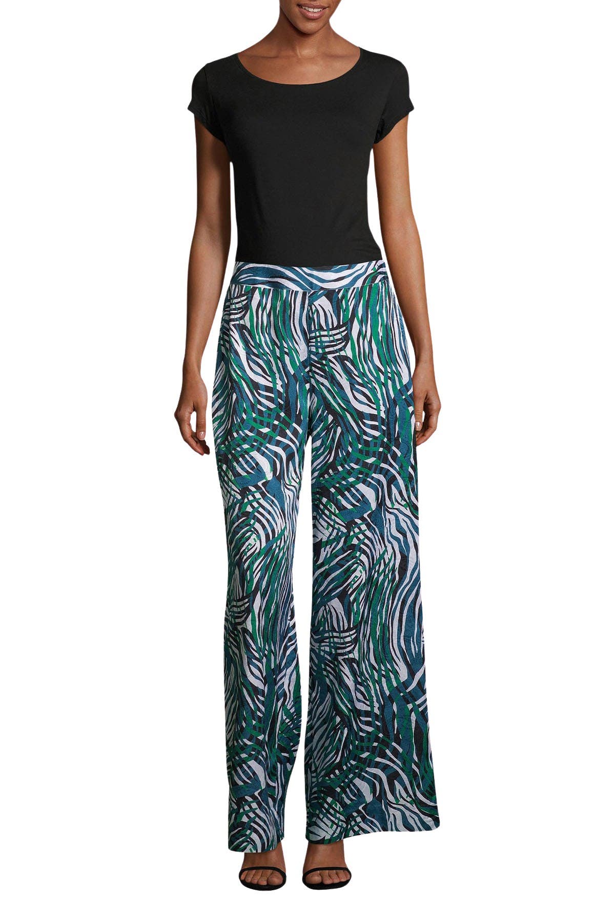 Robert Graham Cora Zebra Wide Leg Silk Pants | Nordstromrack