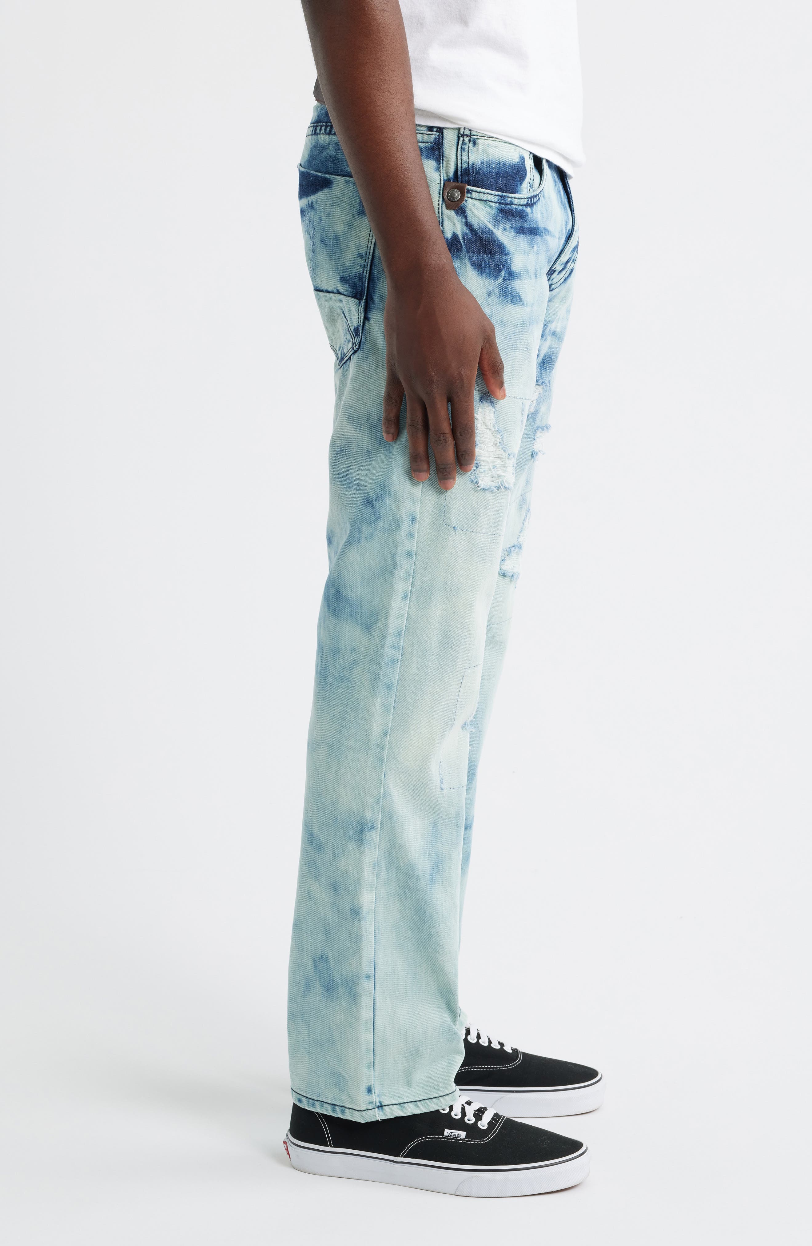 LEVEL 7 Distressed Slim Straight Leg Jeans | Nordstrom