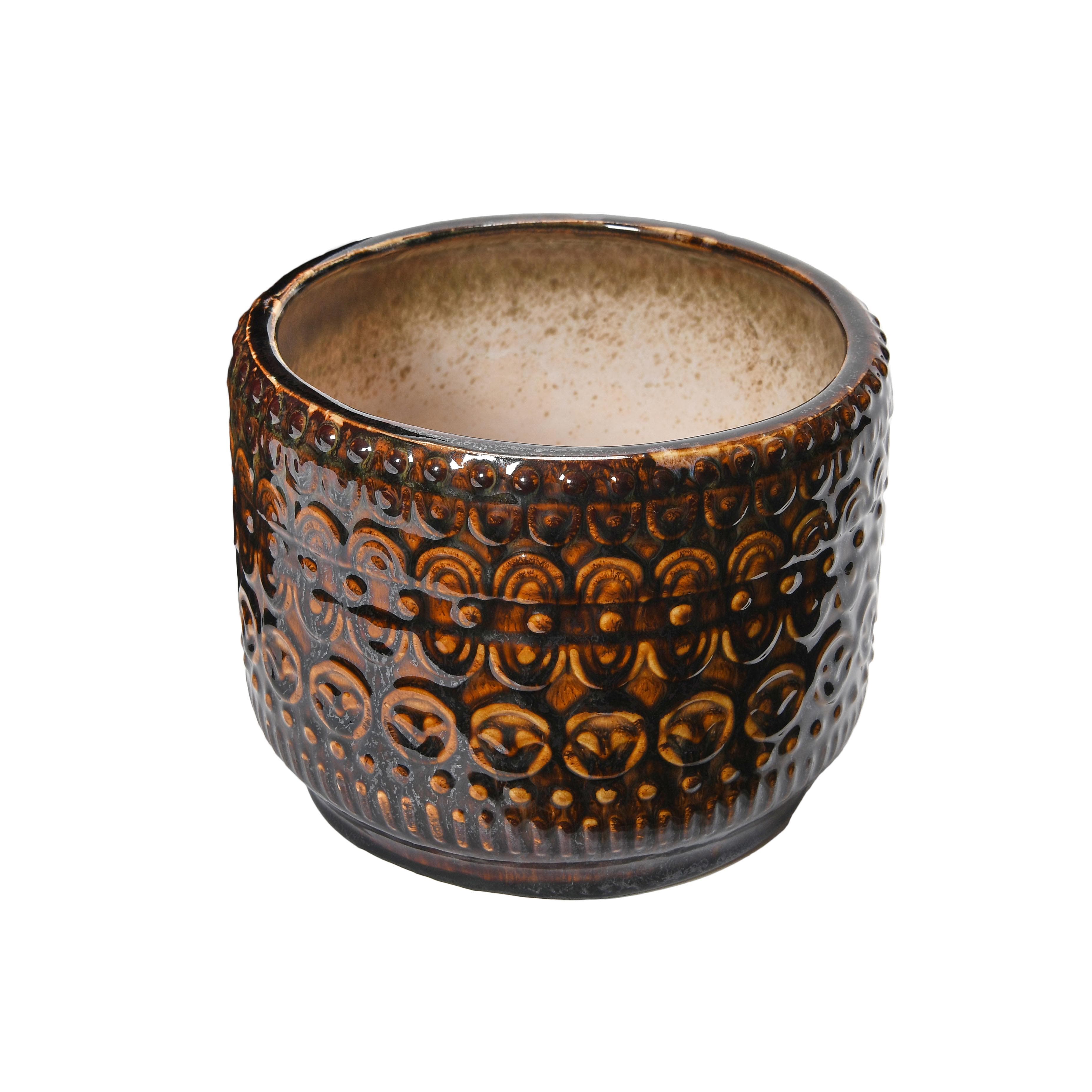 Storied Home Embossed Stoneware Planter with Reactive Glaze | Nordstrom