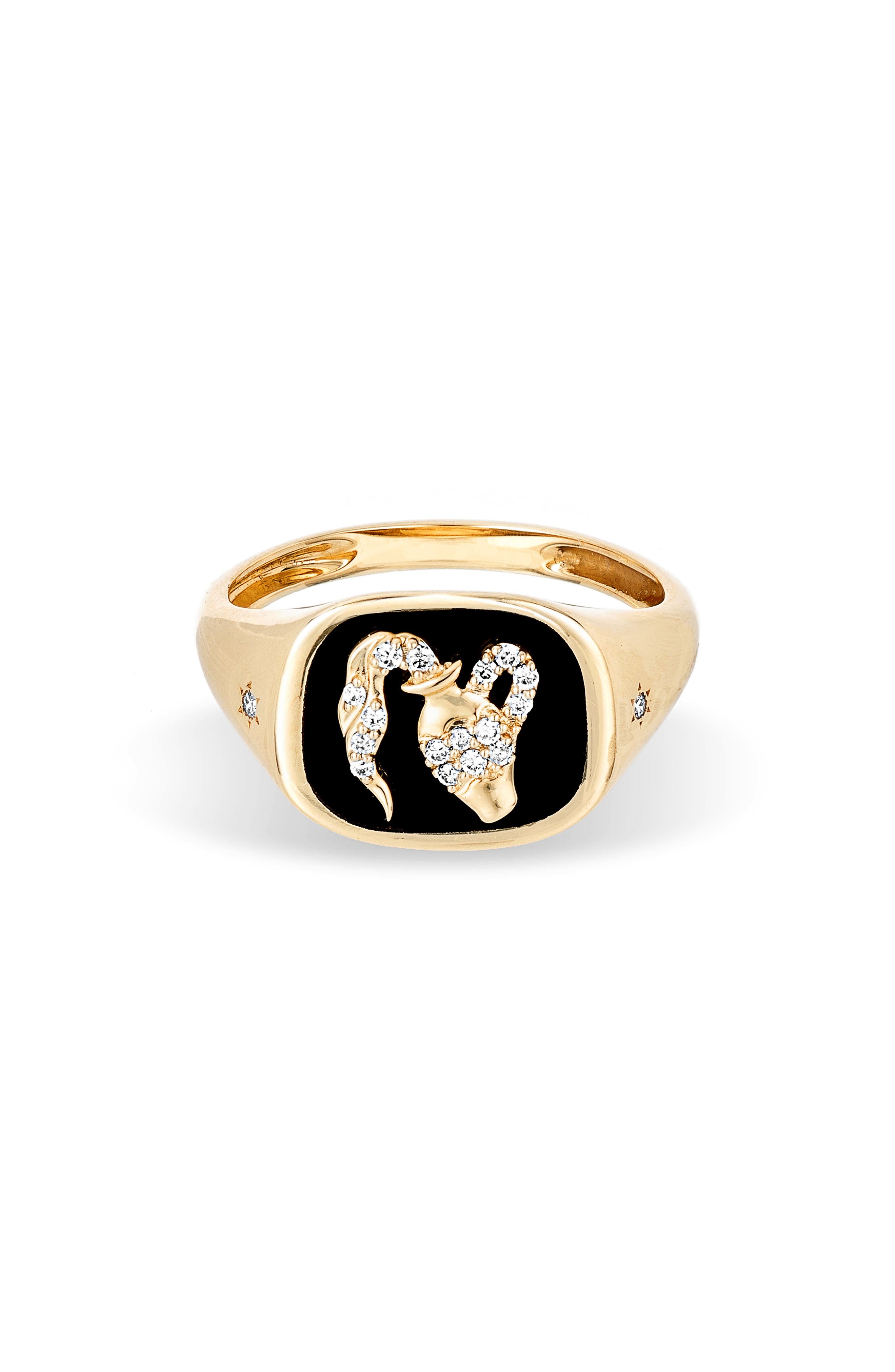 Adina Reyter Aquarius Ceramic & Diamond Pavé Signet Ring | Nordstrom