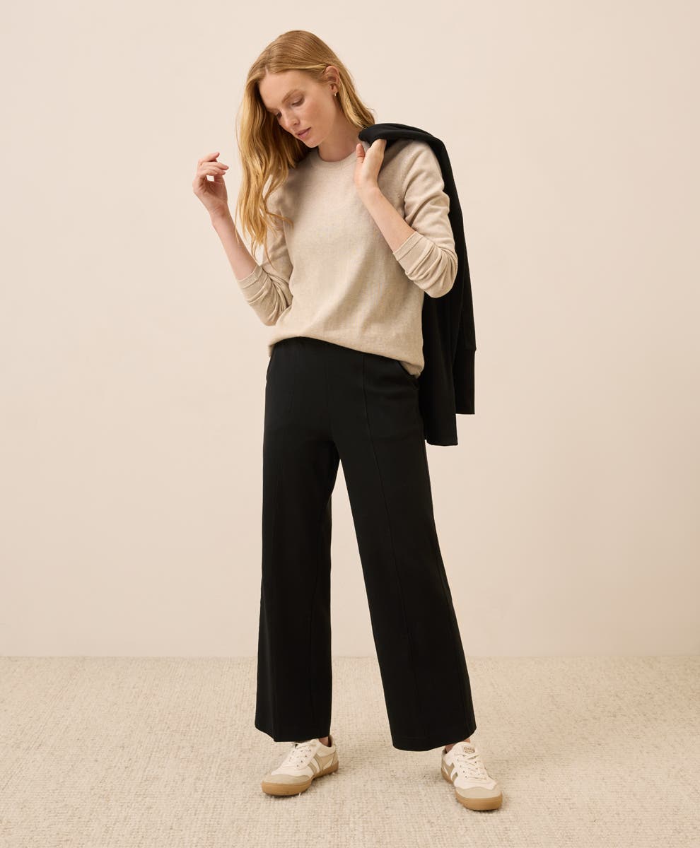 Pact Organic Cotton Airplane Pintuck Wide Leg Pant | Nordstrom