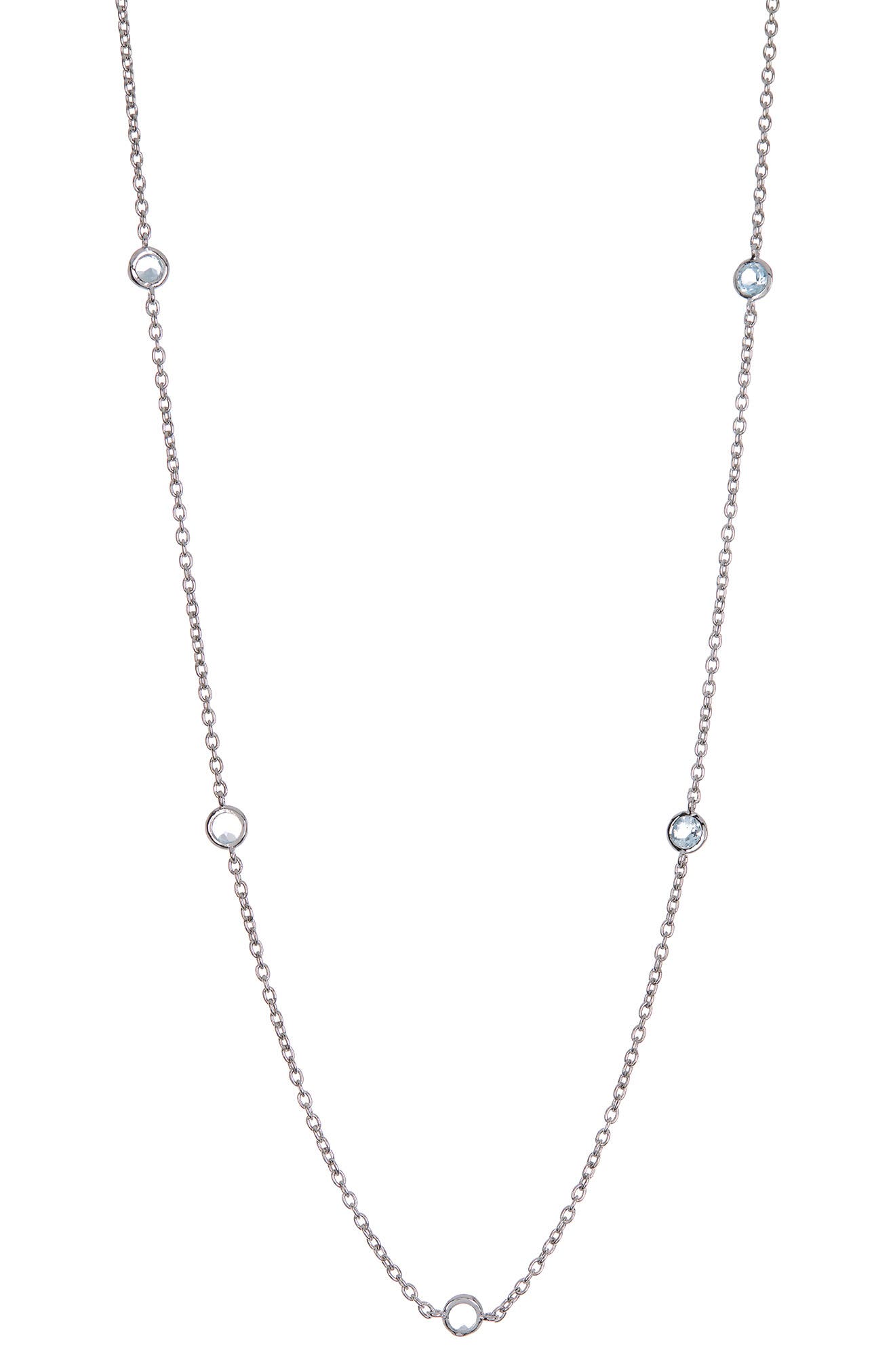 Judith Ripka Sterling Silver Bezel Set 5-Stone Station Necklace ...