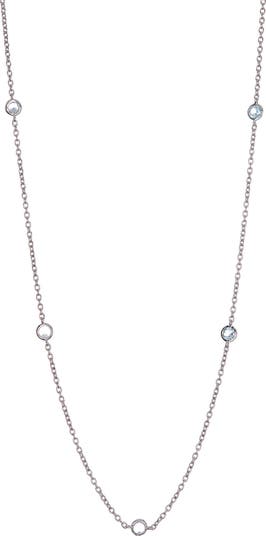 Judith Ripka Sterling Silver Bezel Set 5-Stone Station Necklace ...