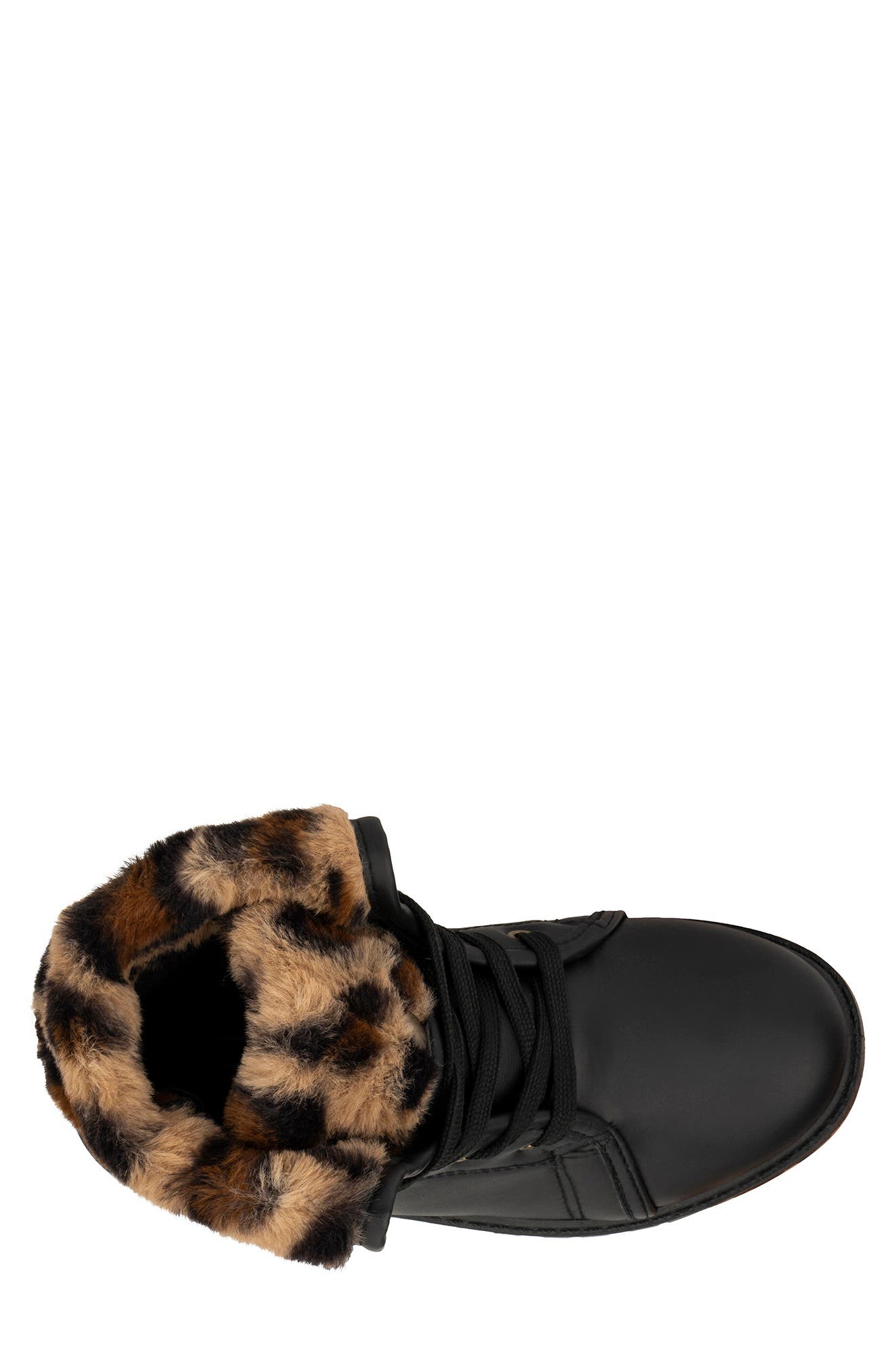 OLIVIA MILLER OMG Leopard Print Faux Fur Trim Boot | Nordstromrack
